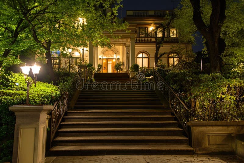 A Grand Structure with Multiple Stairs Leading Up To the Main Entrance ...