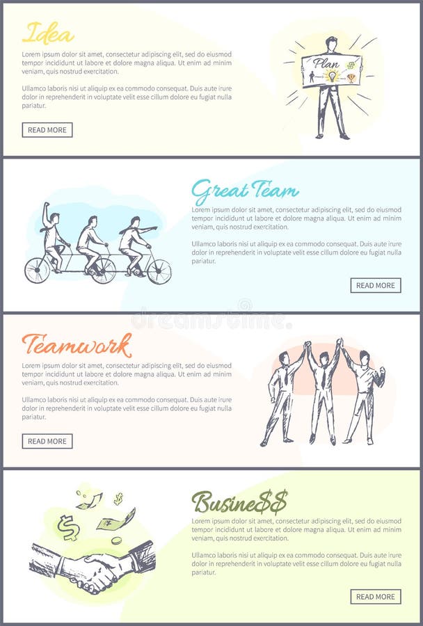 Grand Team Teamwork Collection Vector Illustration Illustration de ...