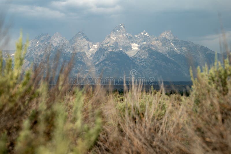 The Grand Teton Mountain Range in Fall Stock Image - Image of lake ...