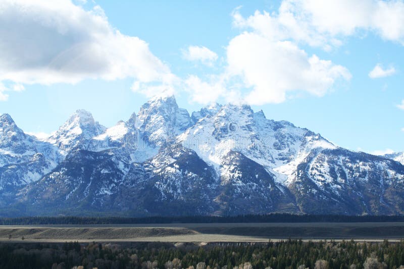 Grand Teton Natural Moutain Field Stock Image - Image of accommodations ...