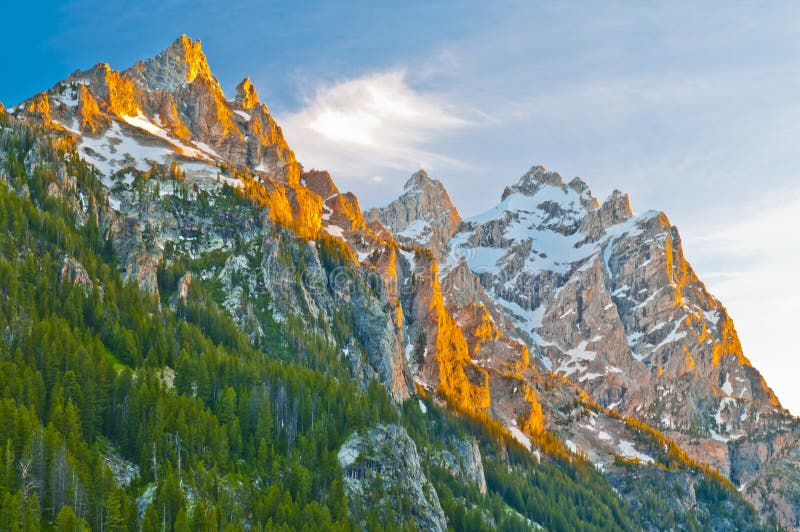 Grand Tetons at Sunset stock image. Image of range, travel - 23921277