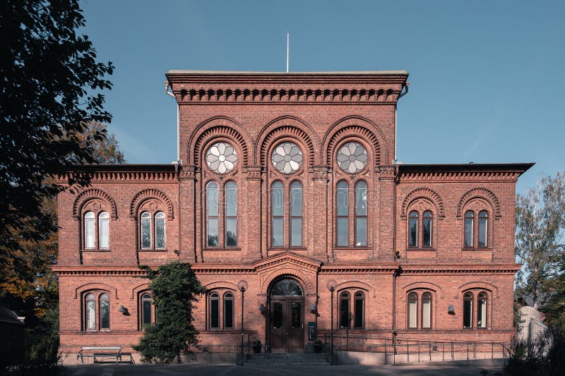 Grand University Building with Red Brick Facade and Big Windows in Lund ...