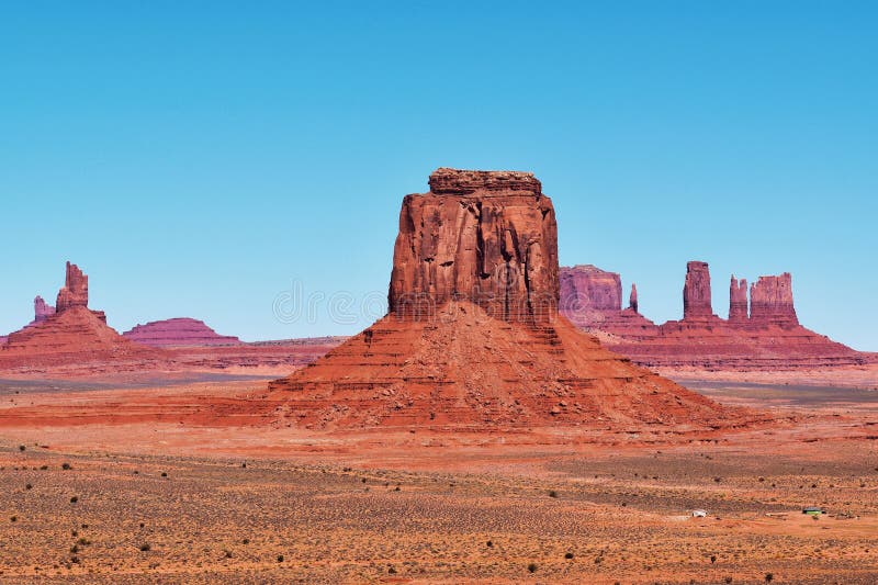 Grand View of Monument Valley with Red Rocks Stock Image - Image of ...
