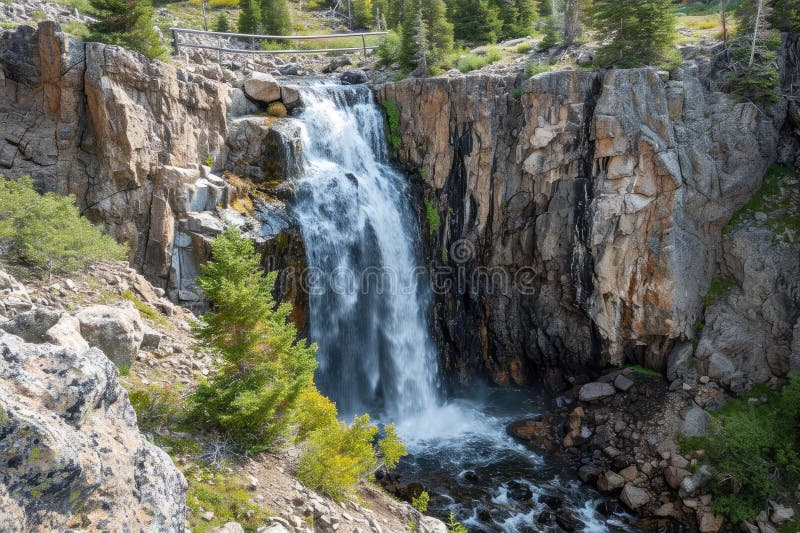 Grand Waterfall Cascading Down Rugged Cliffs Stock Photos - Free ...