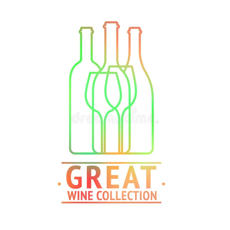 Grande Conception De Logo De Collection De Vin Illustration de Vecteur ...