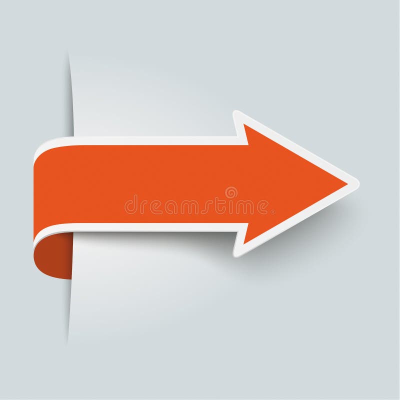 Grande flèche orange illustration de vecteur. Illustration du ...