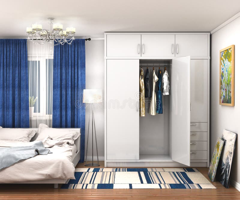 Grande Garde-robe Blanche Dans La Maison Moderne De Luxe Photo stock ...