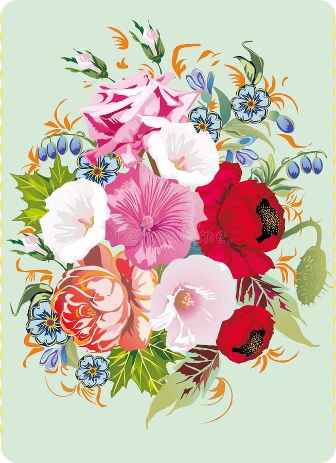 Colori i cuori del fiore illustrazione di stock. Illustrazione di ...
