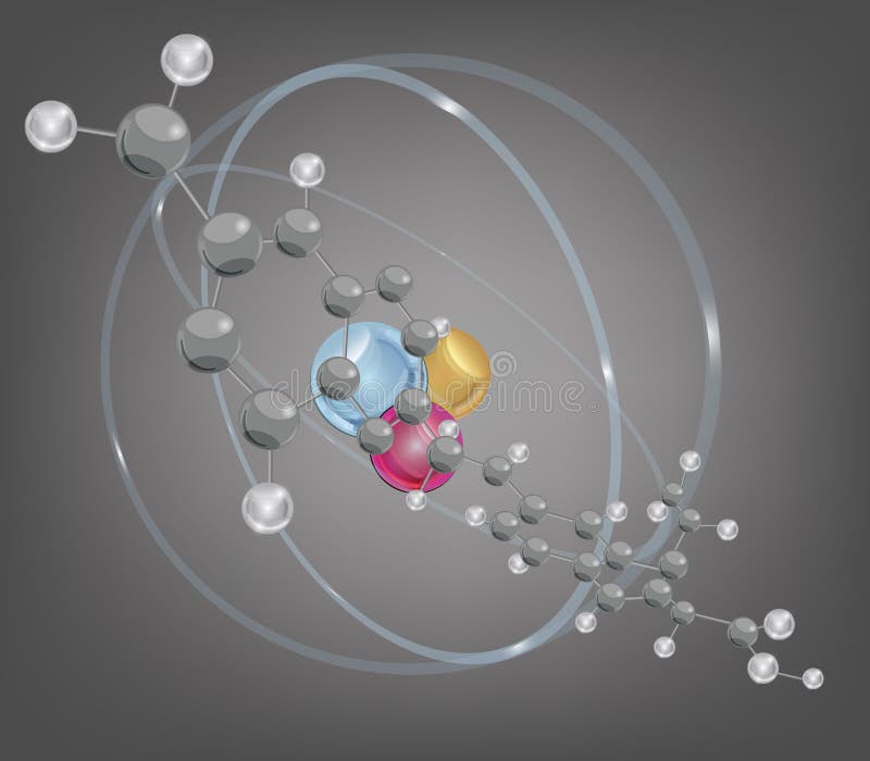 Grande Molécule Et Structure Atomique Illustration de Vecteur ...