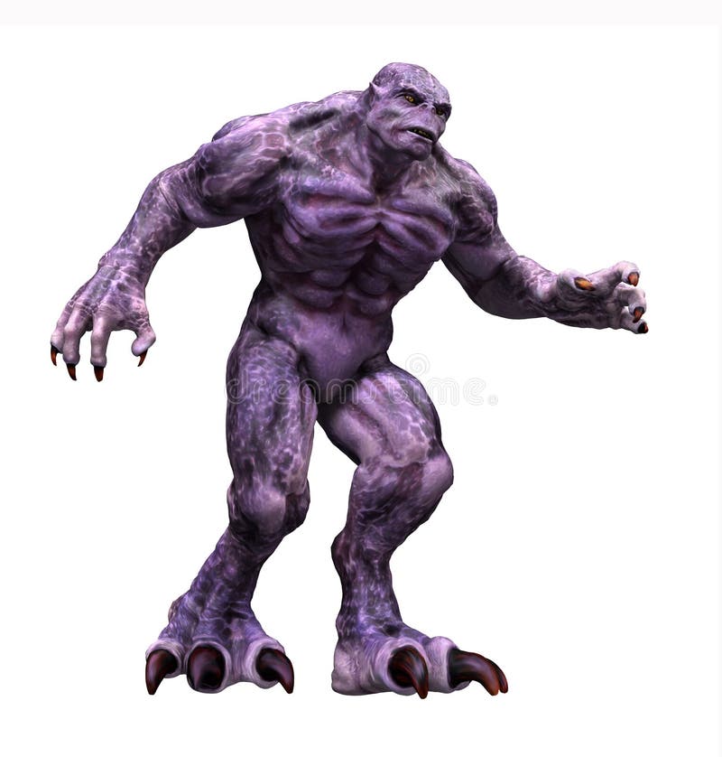 Grande monstro roxo grande ilustração stock. Ilustração de grande ...