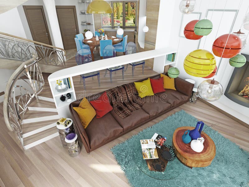 Grande Salone Di Lusso Nello Stile Del Kitsch Fotografia Stock ...