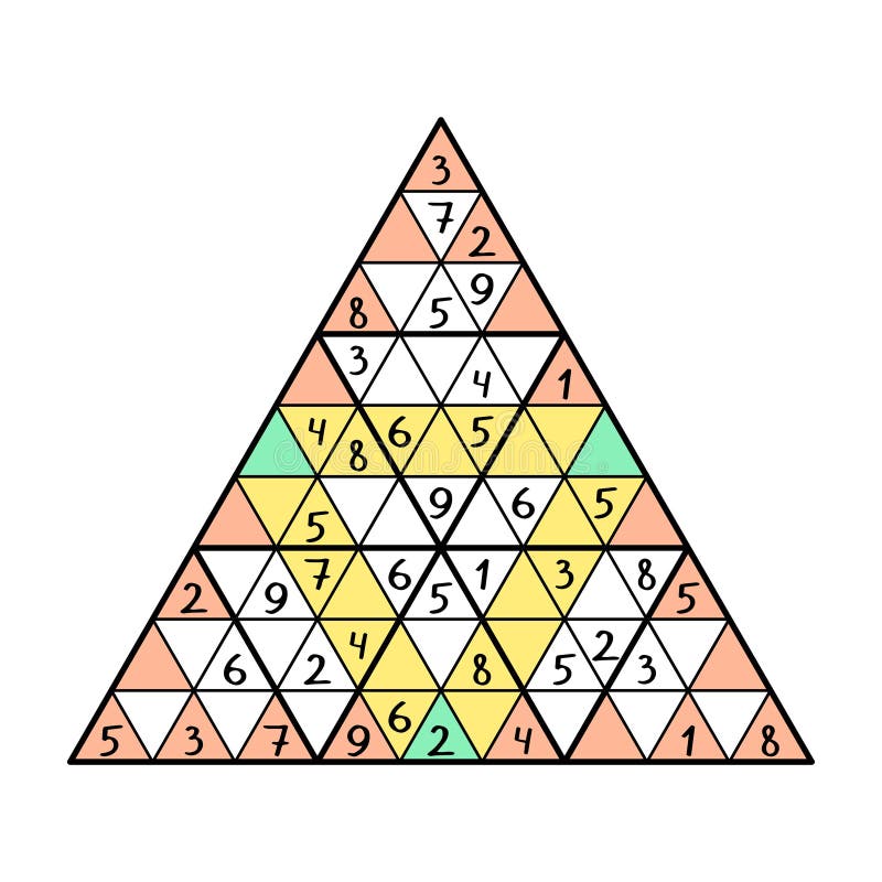 Grande Unusual Triangular Sudoku Game for Kids Vector Illustration ...