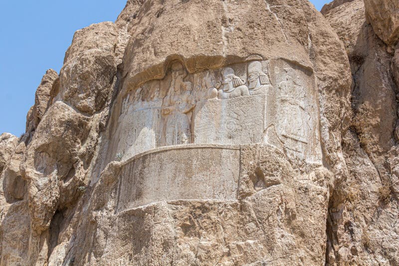 Grandee Relief of Bahram II in Naqsh-e Rostam, Ir Stock Photo - Image ...