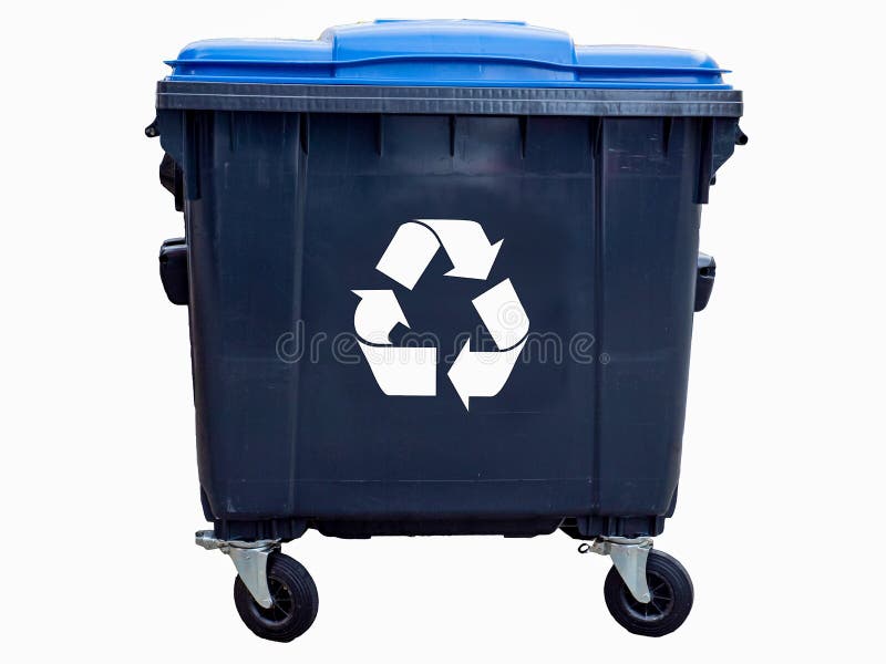 Grandes Botes De Basura Azules Aislados Foto de archivo - Imagen de ...