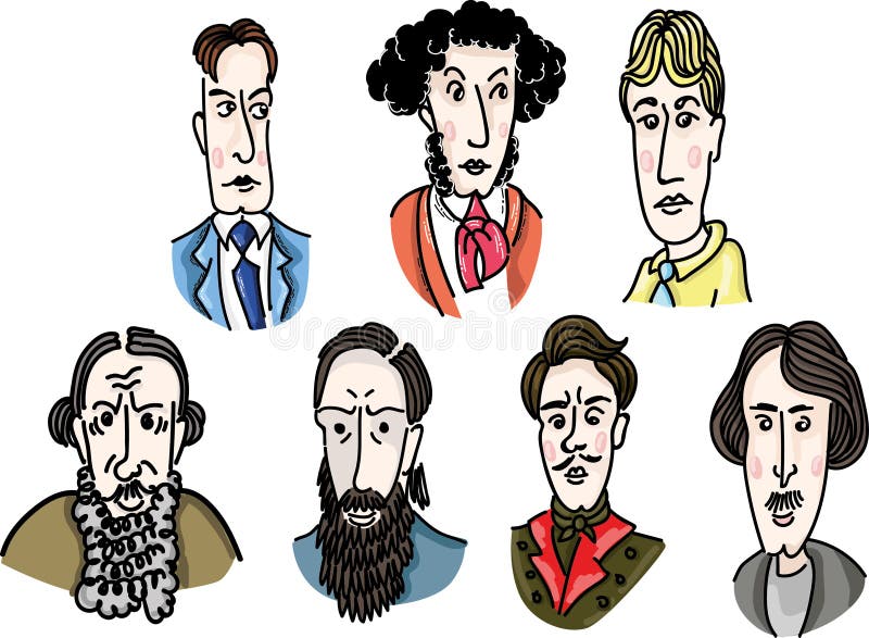 Grandes Escritores Y Filósofos Pensadores Ilustración del Vector ...