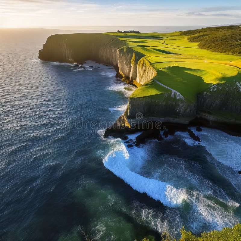 Grandeur of a Rugged Coastline. from High Above, the Dramatic Cliffs ...