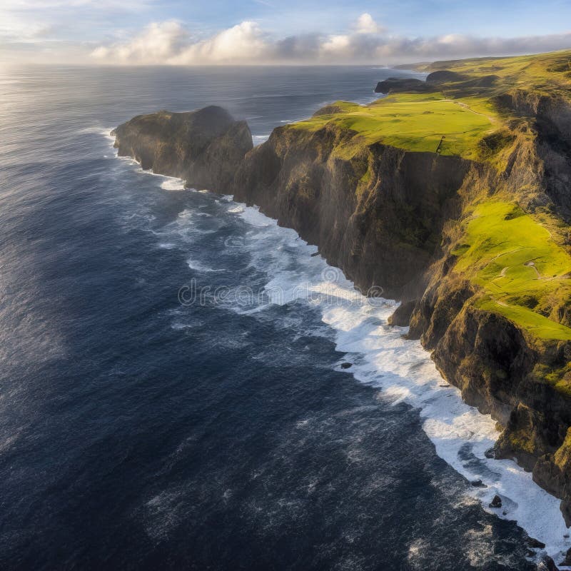 Grandeur of a Rugged Coastline. from High Above, the Dramatic Cliffs ...