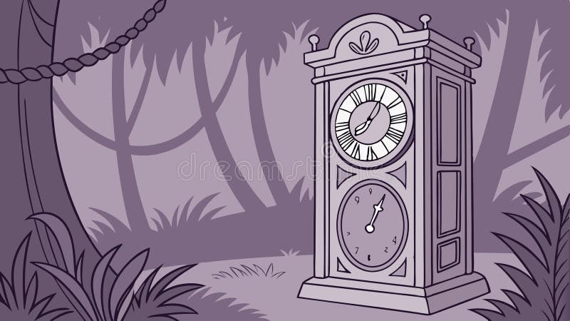 Grandfather Clock in Abstract Void Vector Illustration, Vector Design ...