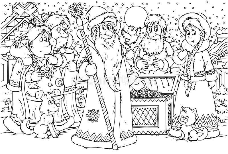 Grandfather Frost Coloring Page Ded Moroz | Non Alien Creatures Wiki
