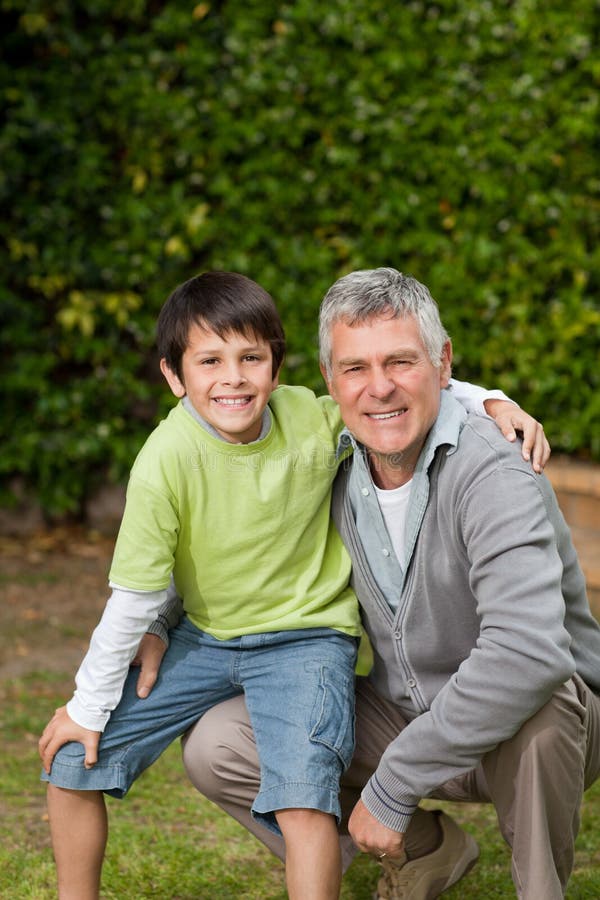 Grandfather with His Grandson Stock Image - Image of male, senior: 18105673