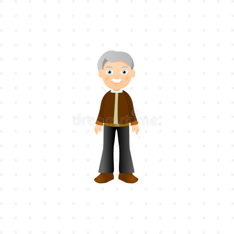 Grandfather Character Illustration on White Background Stock Vector ...