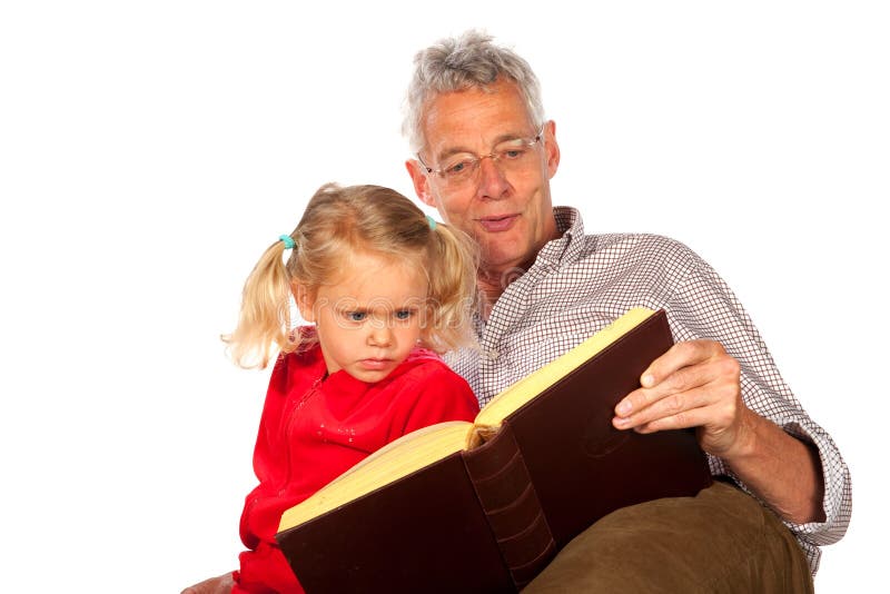 Grandfather is Telling a Story Stock Photo - Image of love, glasses ...