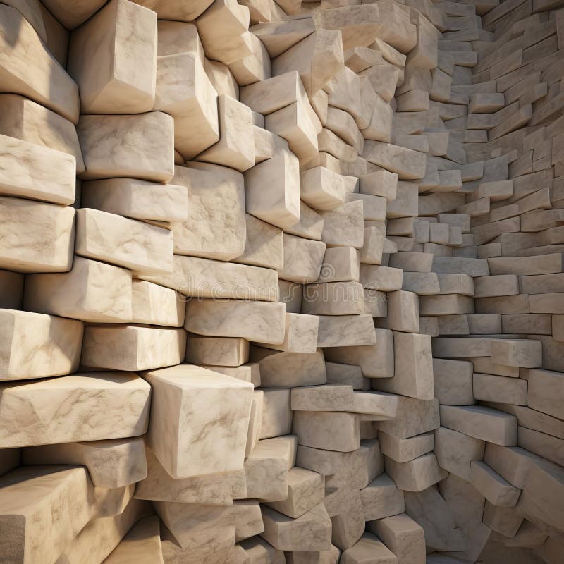 Grandiose Towering Marble Blocks in 3d Ashlar Style Stock Illustration ...