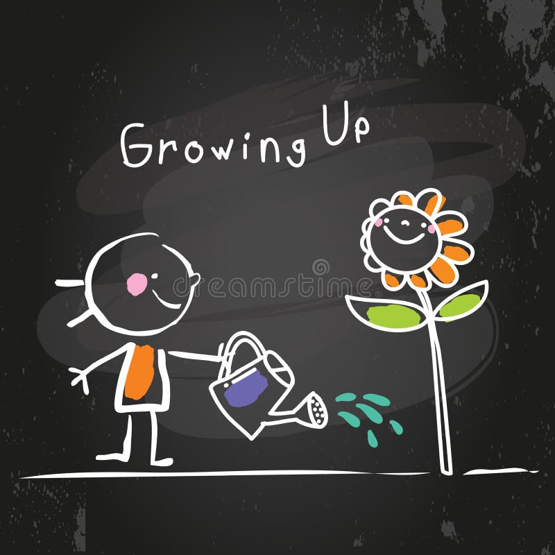 Enfants grandissant illustration de vecteur. Illustration du ...