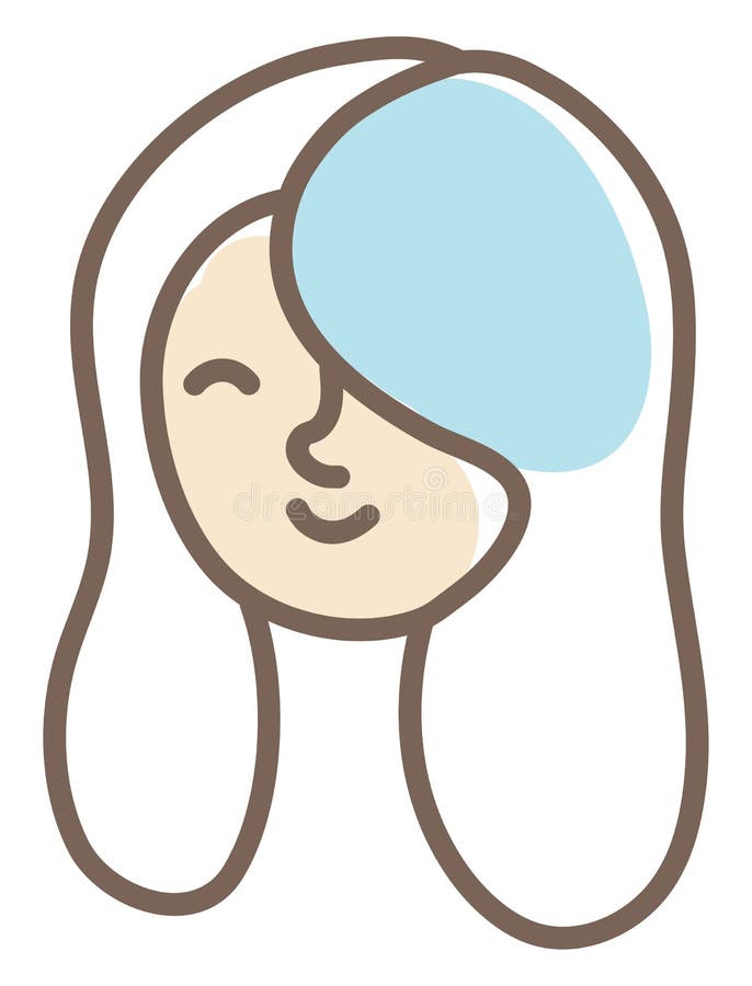 Grandma with Long Grey Hair, Icon Stock Vector - Illustration of ...