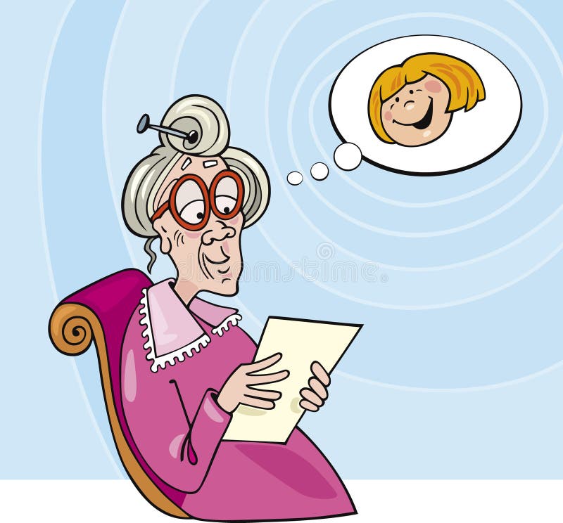 Grandma read letter stock vector. Illustration of cute - 7883868