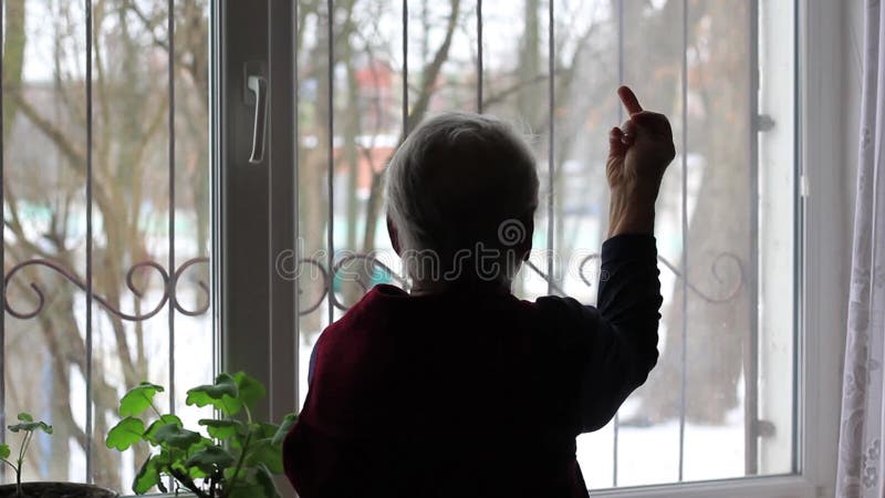Grandma Shows Her Middle Finger Out the Window. Stock Video - Video of ...