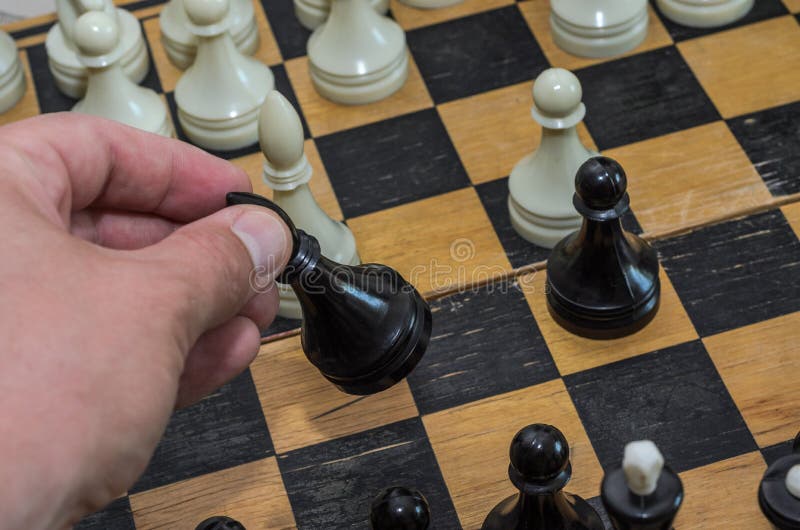 Grandmaster Playing Chess on a Chessboard Stock Photo - Image of king ...