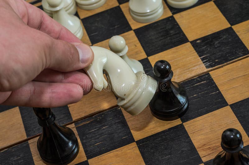 Grandmaster Playing Chess on a Chessboard Stock Image - Image of ...