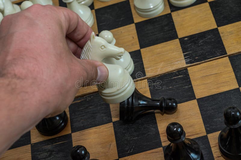 Grandmaster Playing Chess on a Chessboard Stock Photo - Image of ...