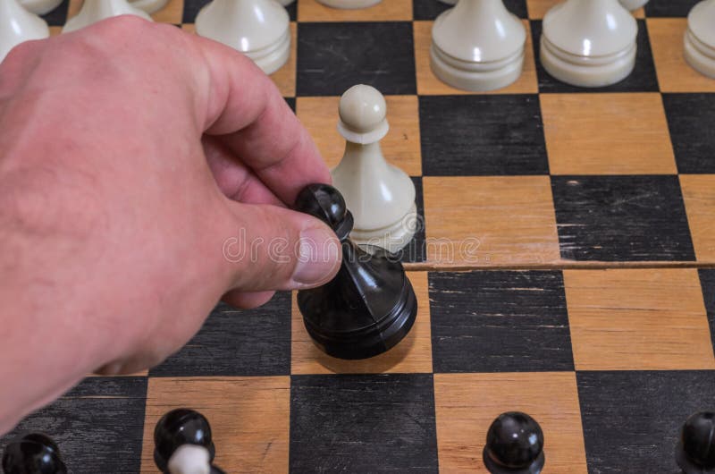 Grandmaster Playing Chess on a Chessboard Stock Photo - Image of knight ...