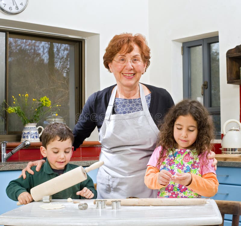 Grandma has a helper stock photo. Image of girl, teaching - 3649556