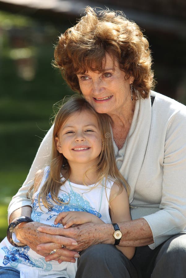 Grandmother and Granddaughter Stock Image - Image of cuddling, older ...