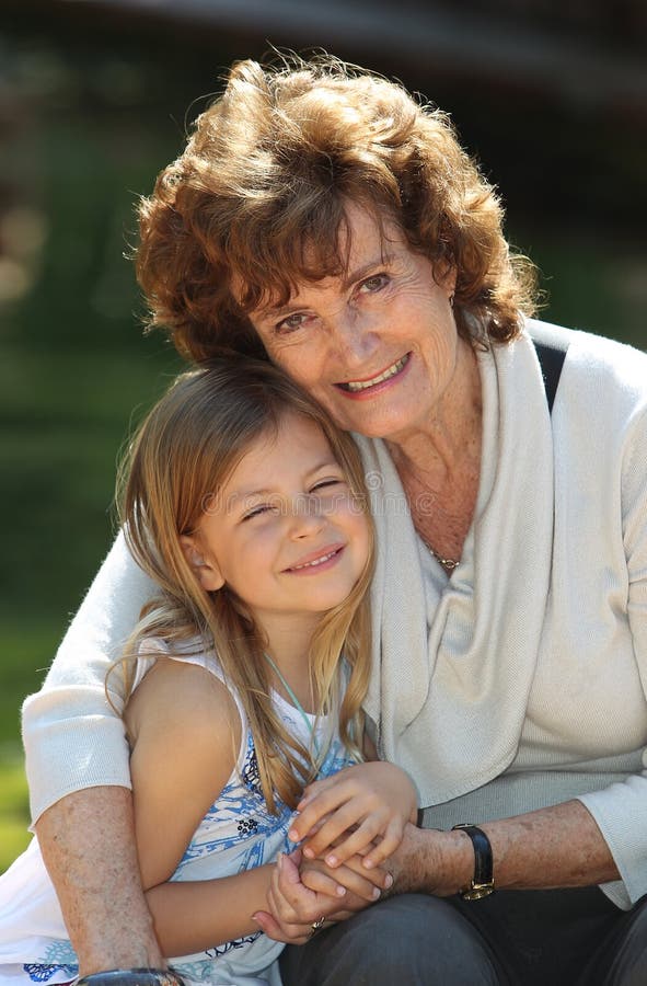 Grandmother and Granddaughter Stock Image - Image of caring, enjoyment ...