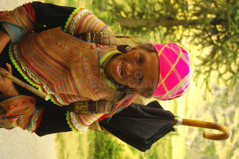 Grandmother Hmong flower editorial stock photo. Image of minority ...