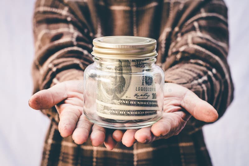 Grandmother`s Hand Saving Money, Concept Save Money for the Future ...