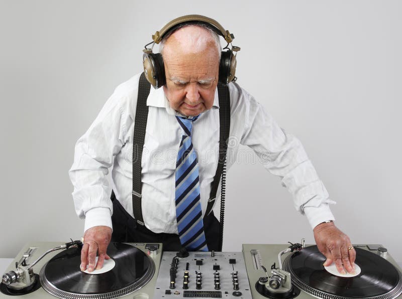 Grandpa dj stock photo. Image of headphones, chic, elderly - 30770372