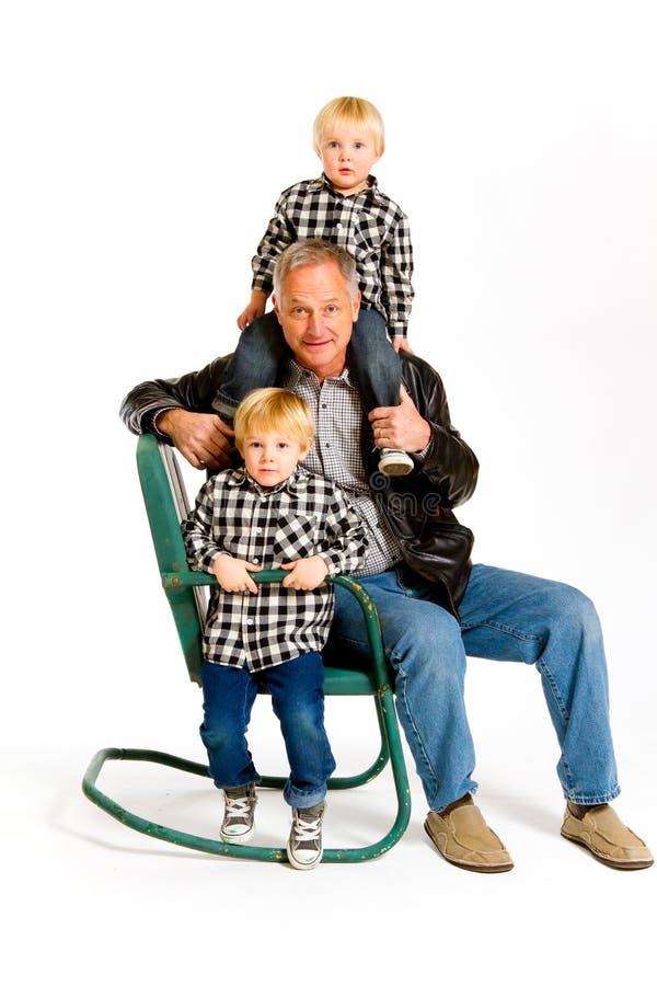 Grandpa with Grandsons stock photo. Image of grandson - 28853232