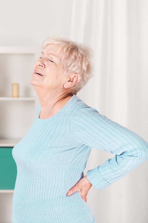 Grandpa Suffering from Back Pain Stock Image - Image of painful ...