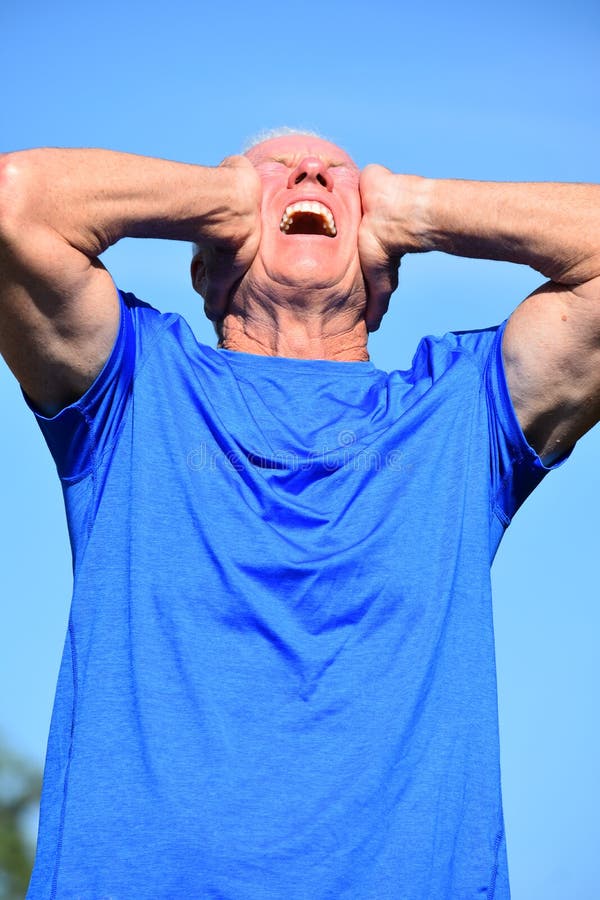 Retired Grandpa Yelling stock image. Image of screaming - 110339741