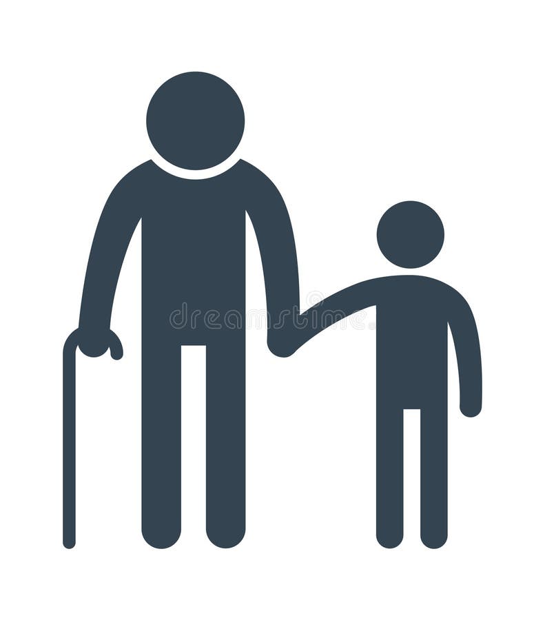 Grandparent with Son Icon stock vector. Illustration of symbol - 277009124