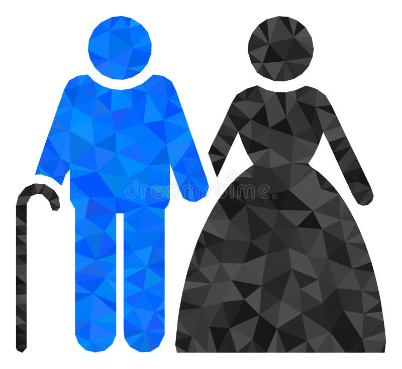 Grandparents Couple Polygonal Lowpoly Flat Icon Stock Vector ...