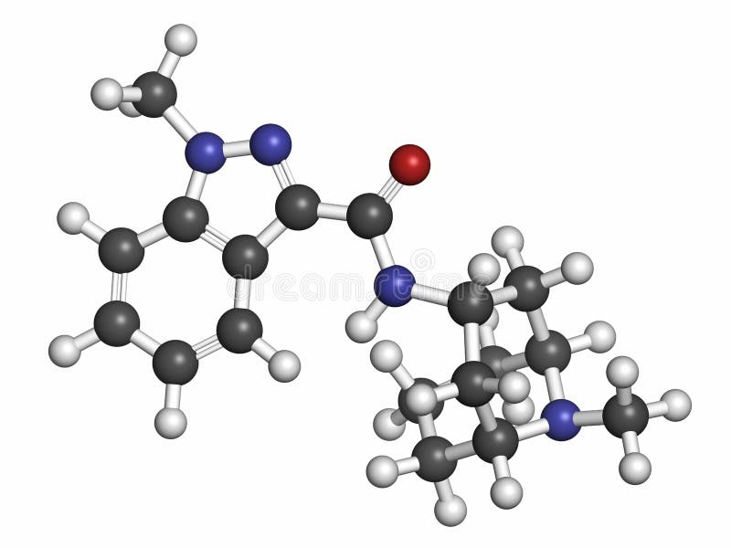 Granisetron Nausea and Vomiting Drug Molecule. Atoms are Represented As ...