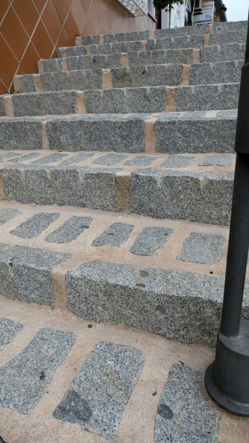 Granit cobble stone steps stock photo. Image of urban - 245606592