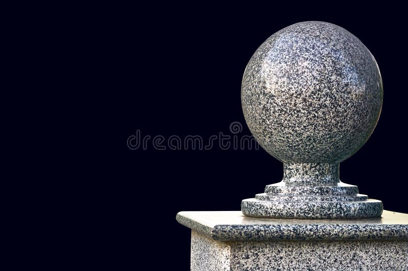 Granite Abstract Ochre Yellow Stone Ball on a Pedestal Stock Image ...