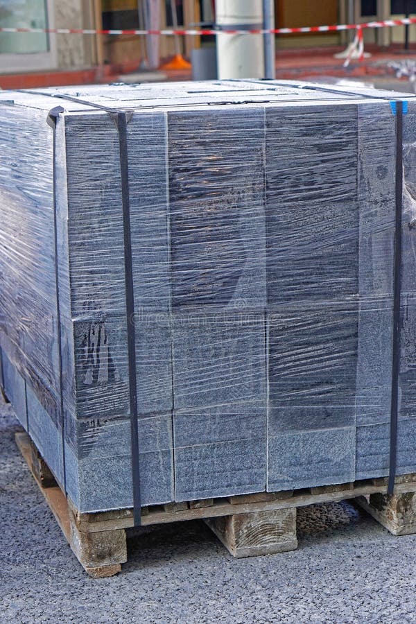 Granite blocks pallet stock photo. Image of fence, construction - 213833714